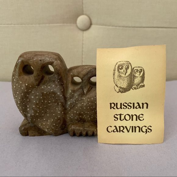 Russian Stone Carvings | Art | Owl Stone Carvings Two Owls Russian ...
